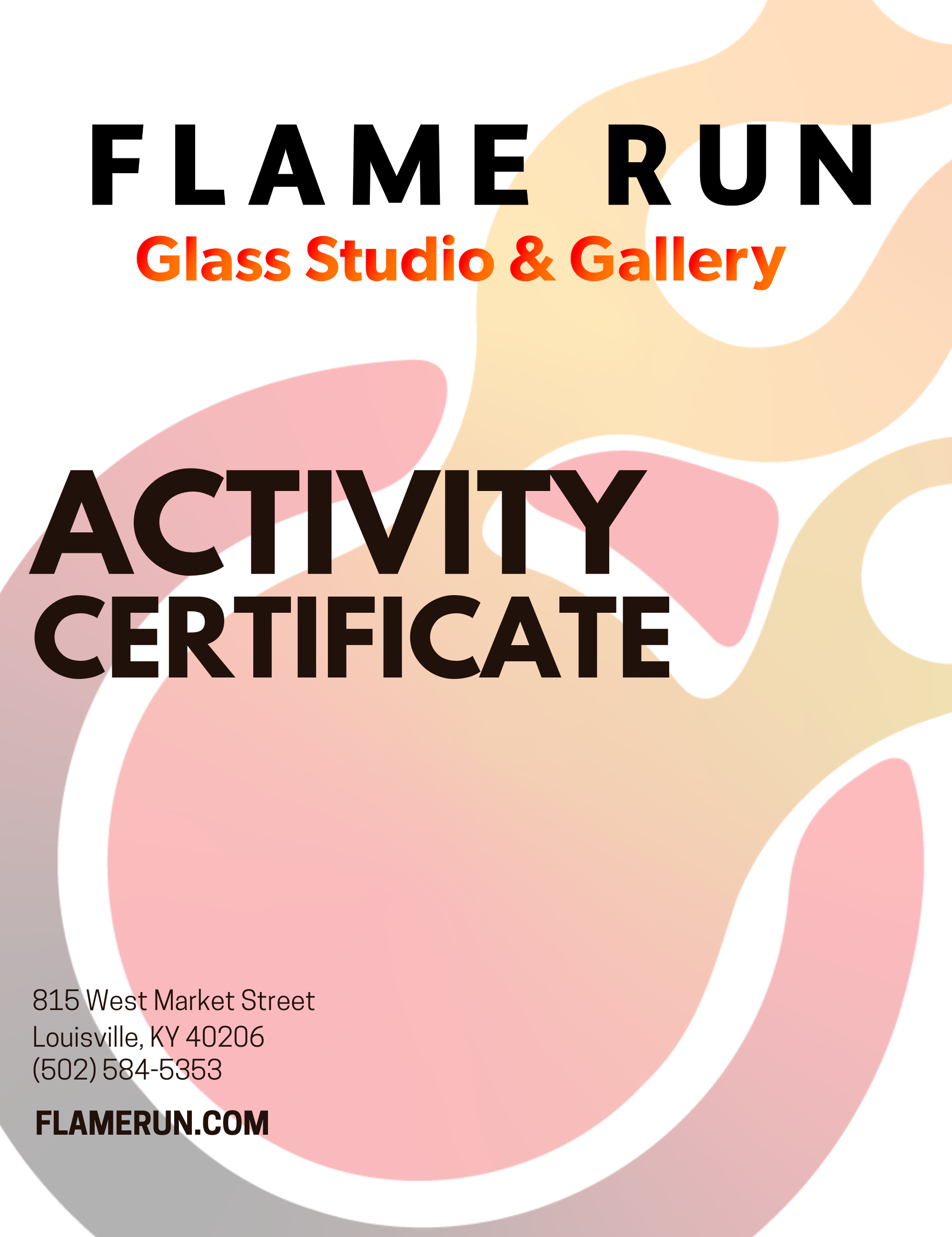 Flame Run Activity Certificate's